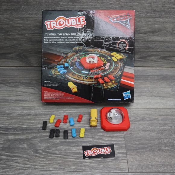 Hasbro | Games | Hasbro Trouble Board Game Family Cars Demolition Derby ...